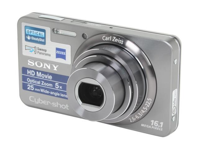 SONY Cyber-shot DSC-W570 Silver 16.1 MP 5X Optical Zoom 25mm Wide Angle Digital Camera - Newegg.com