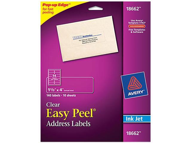 Avery 18662 Easy Peel Mailing Labels For Inkjet Printers 1 1 3 X 4 
