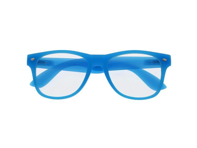 Neon Jelly Colored Clear Lens Classic Sunglasses Geek Glasses Edm Rave Blue