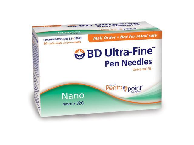 BD Nano Ultra-Fine Pen Needles 32G 5/32 in (4mm) - 90 ea-Newegg.com
