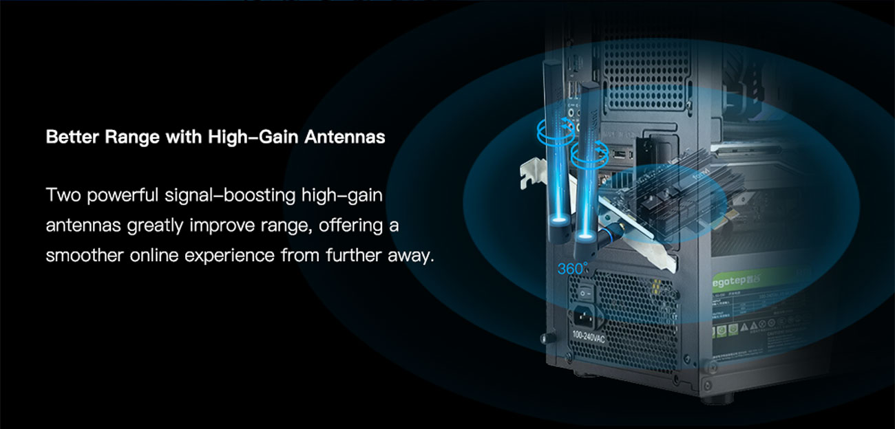fenvi FV-AX3000 WiFi 6 PCIe WiFi Card, Up to 3000M, Bluetooth 5.2, 802 ...