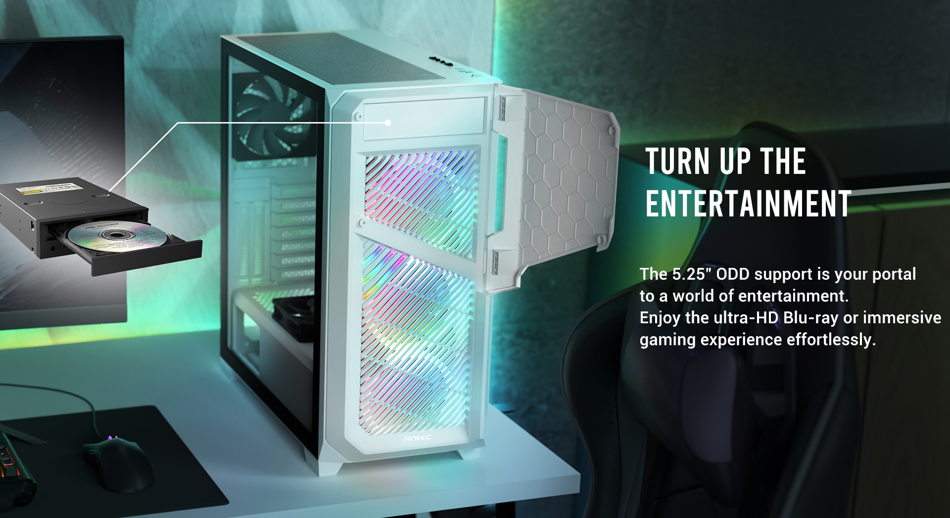 Antec Dark League DP502 FLUX White, Mid-Tower ATX Gaming Case, FLUX ...