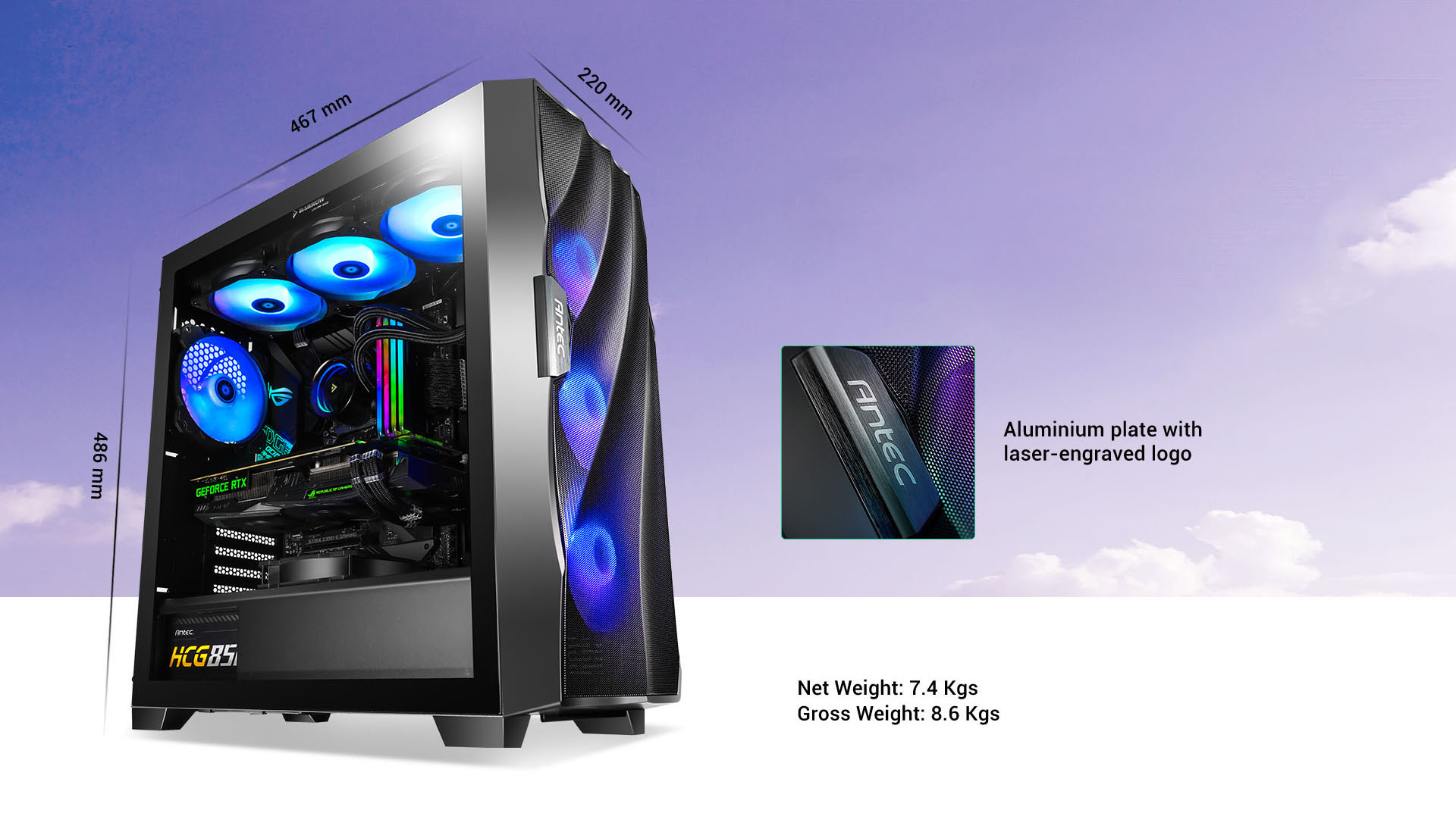 Antec Dark League DF700 FLUX, Mid Tower ATX Gaming Case, FLUX Platform ...