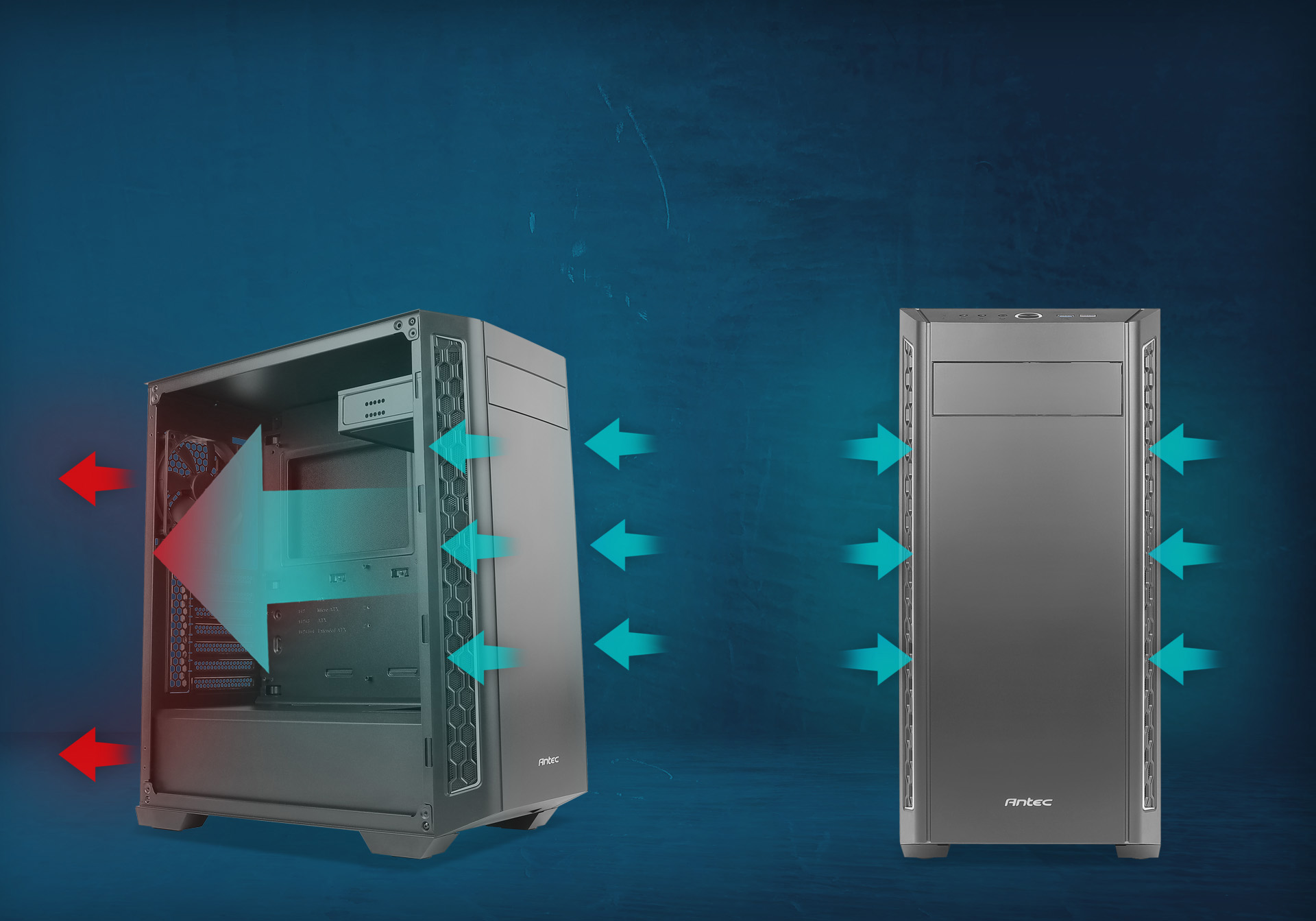 Antec Performance Series P7 Neo, Enhanced Front Air Intakes, 3 x 120mm ...