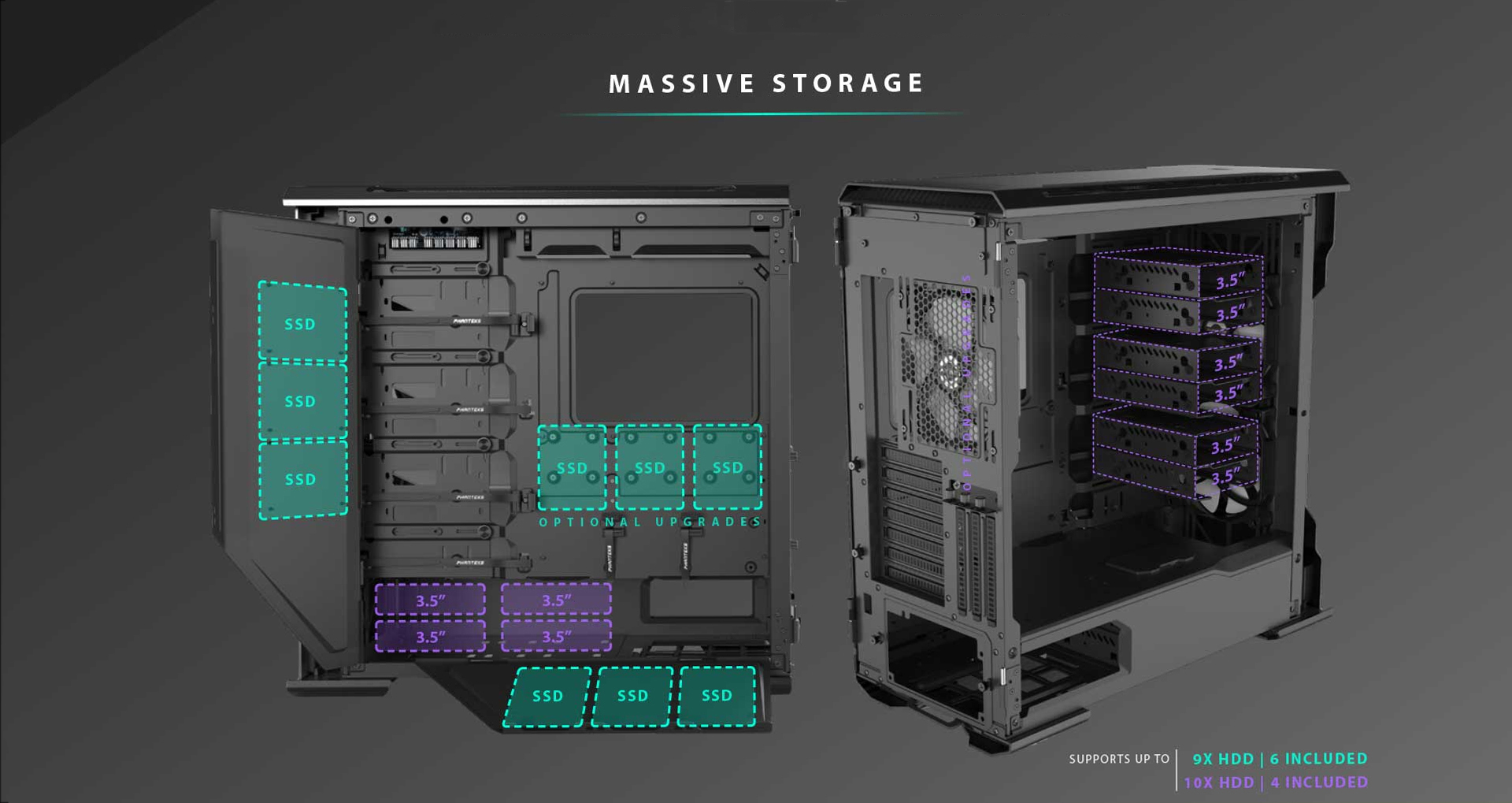 Phanteks Evolv X - EATX Mid-tower, Aluminum, Tempered Glass, Digital ...