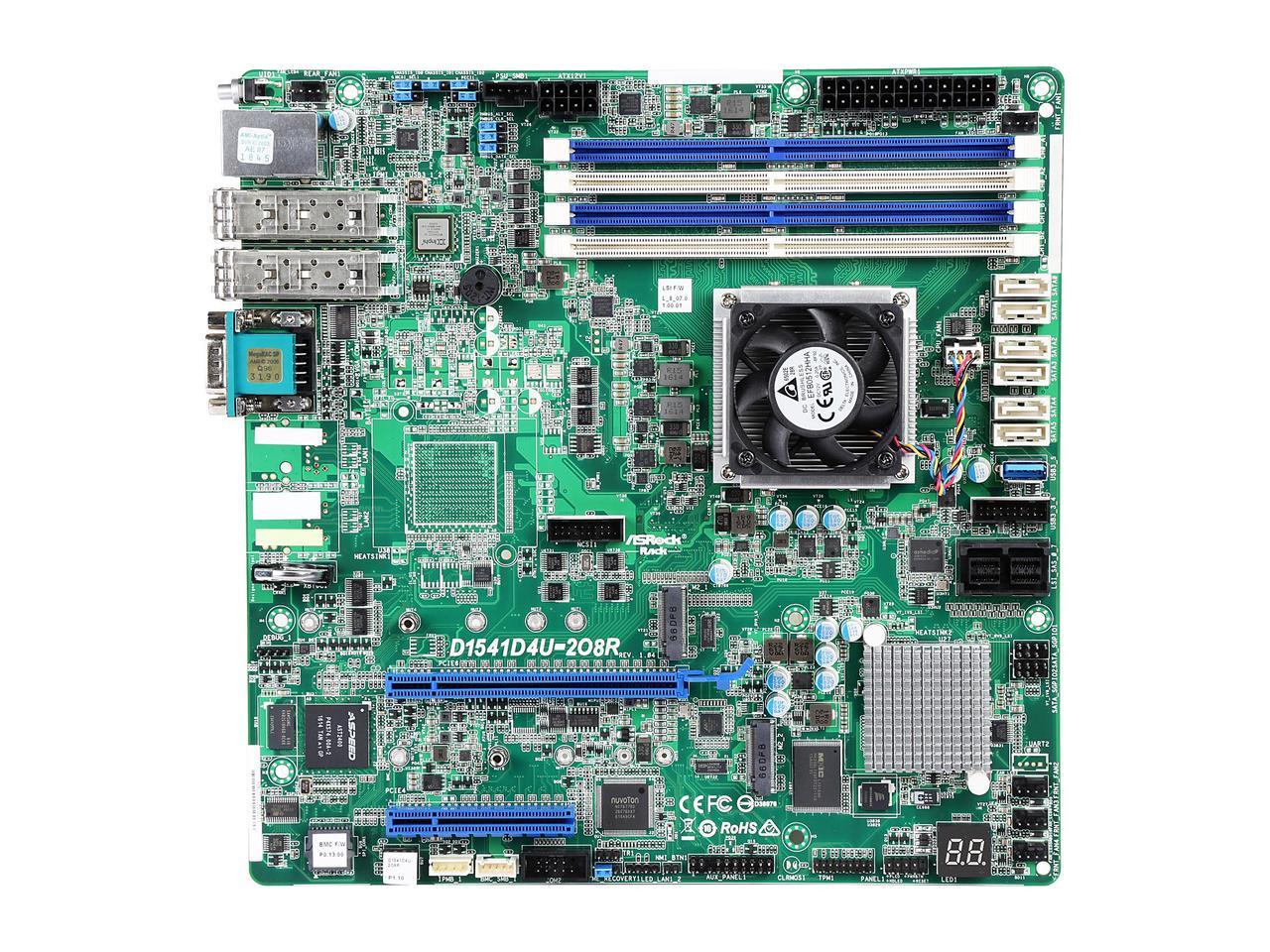 Asrock Rack D1541D4U-2O8R Server Motherboard Intel Xeon D1541 SFP DDR4 ...