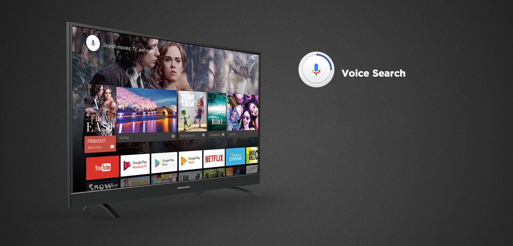 SKYWORTH 43U5A 43" LED 4K Ultra HD Android 7.0 TV w/ Voice Control ...