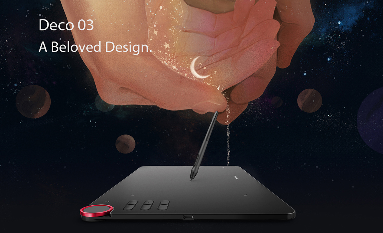 XP-PEN Deco 03 Wireless 2.4G Digital Graphics Drawing Tablet Drawing ...