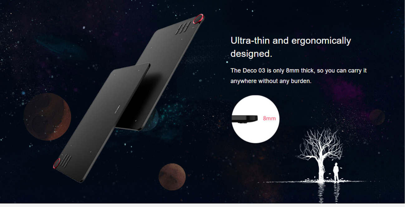 XP-PEN Deco 03 Wireless 2.4G Digital Graphics Drawing Tablet Drawing ...