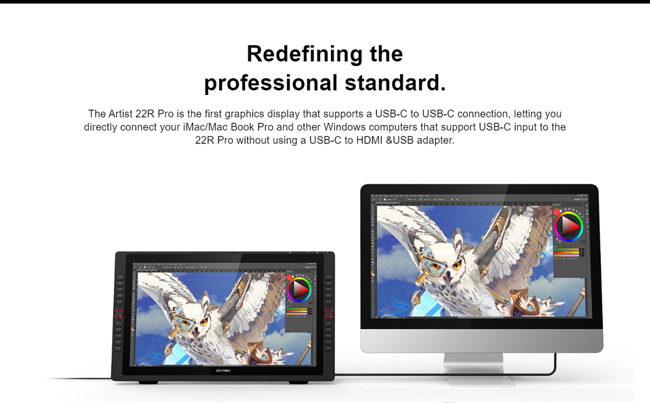 XP-PEN 22R Pro Drawing Monitor 21.5 Inch Pen Display Graphic Monitor ...