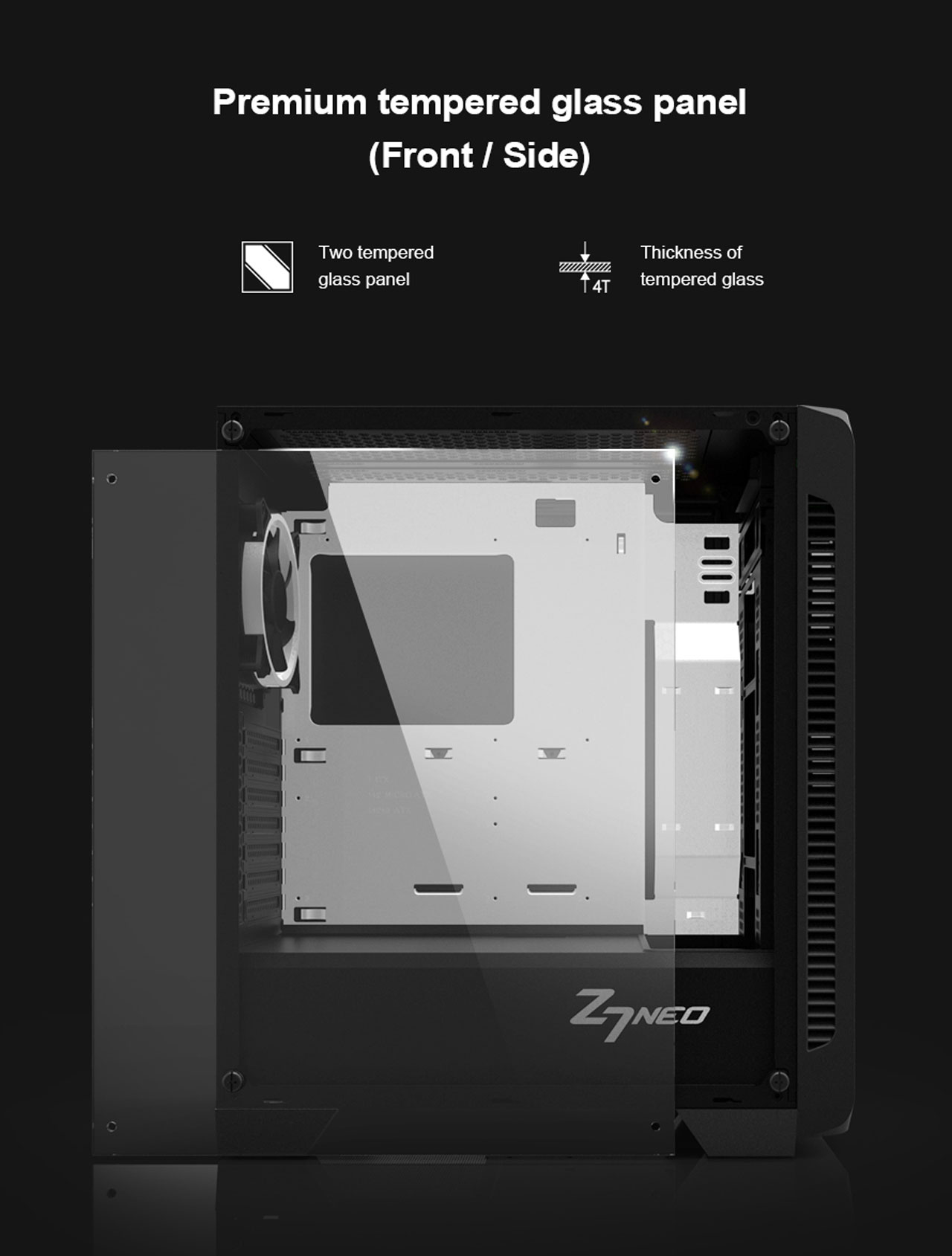 ZALMAN Z7 Neo ATX Mid-Tower, Pre-Installed 4 RGB LED Ring fans (3 x ...