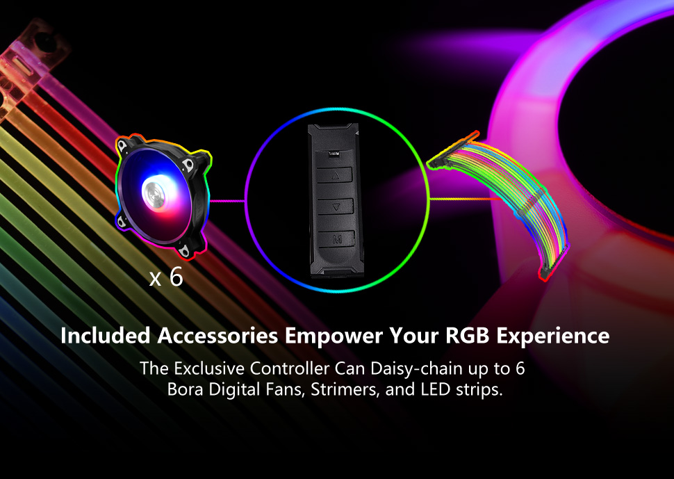 LIAN LI BORA DIGITAL Series RGB BR DIGITAL-3R S, 120mm Addressable RGB ...