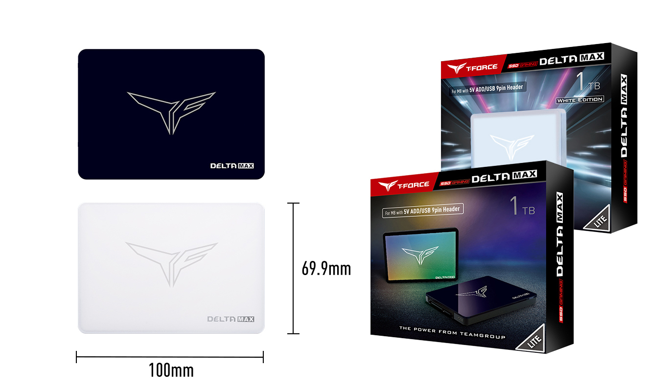 Team Group T-FORCE DELTA MAX WHITE RGB LITE 2.5" 512GB SATA III 3D NAND ...