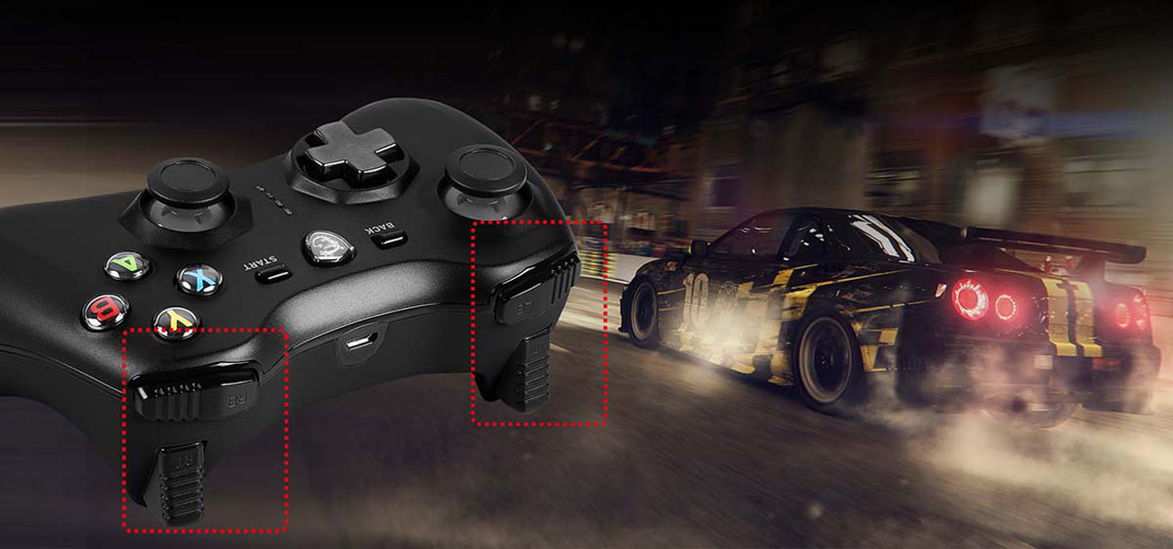 MSI Force GC30V2 Wireless Gaming Controller, Dual Vibration Motors ...