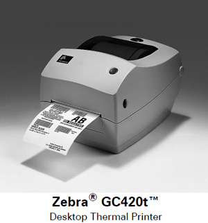 Zebra GC420t 4" Desktop Thermal Transfer Label Printer, 203 dpi, USB ...