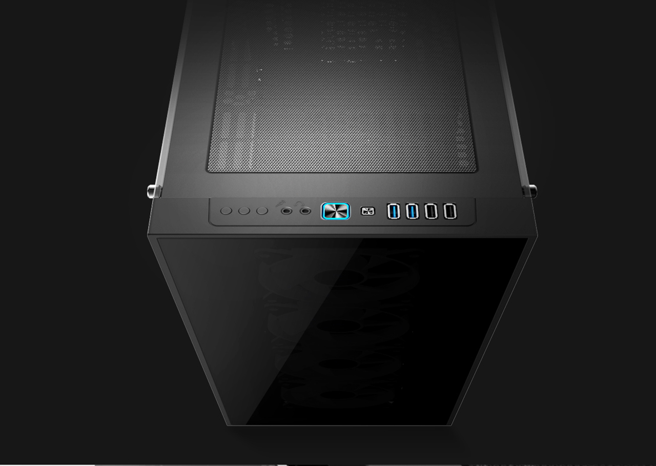 anidees AI Crystal XL AR V2 Tempered Glass Full Tower ATX Case with 5 ...