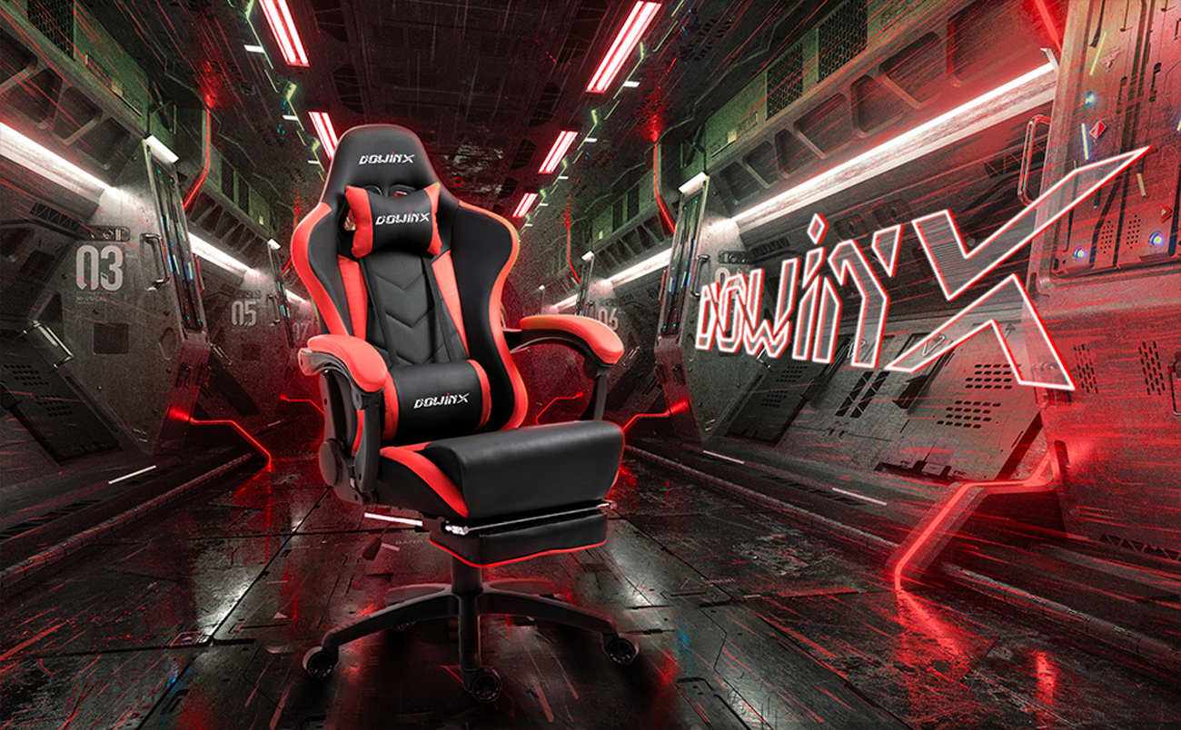 Dowinx Gaming Chair Ergonomic Racing Style Recliner with Massage Lumbar ...