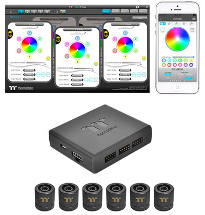 Thermaltake RGB Plus 6-Pack RGB Fitting, RBG Software Enabled (TT RGB ...