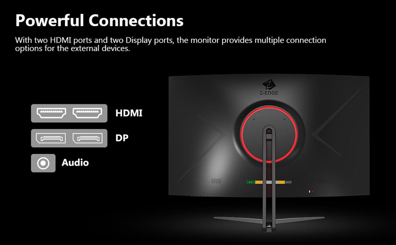 Z-EDGE UG32P 32" 1080P Curved Gaming Monitor, 240Hz, 1 ms, HDR ...