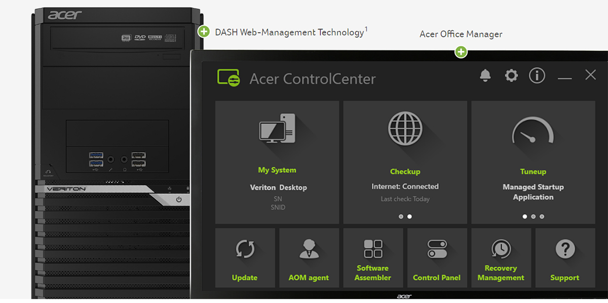 Acer Desktop Computer Veriton VM4650G-CI5740 Intel Core i5 7th Gen 7400 ...