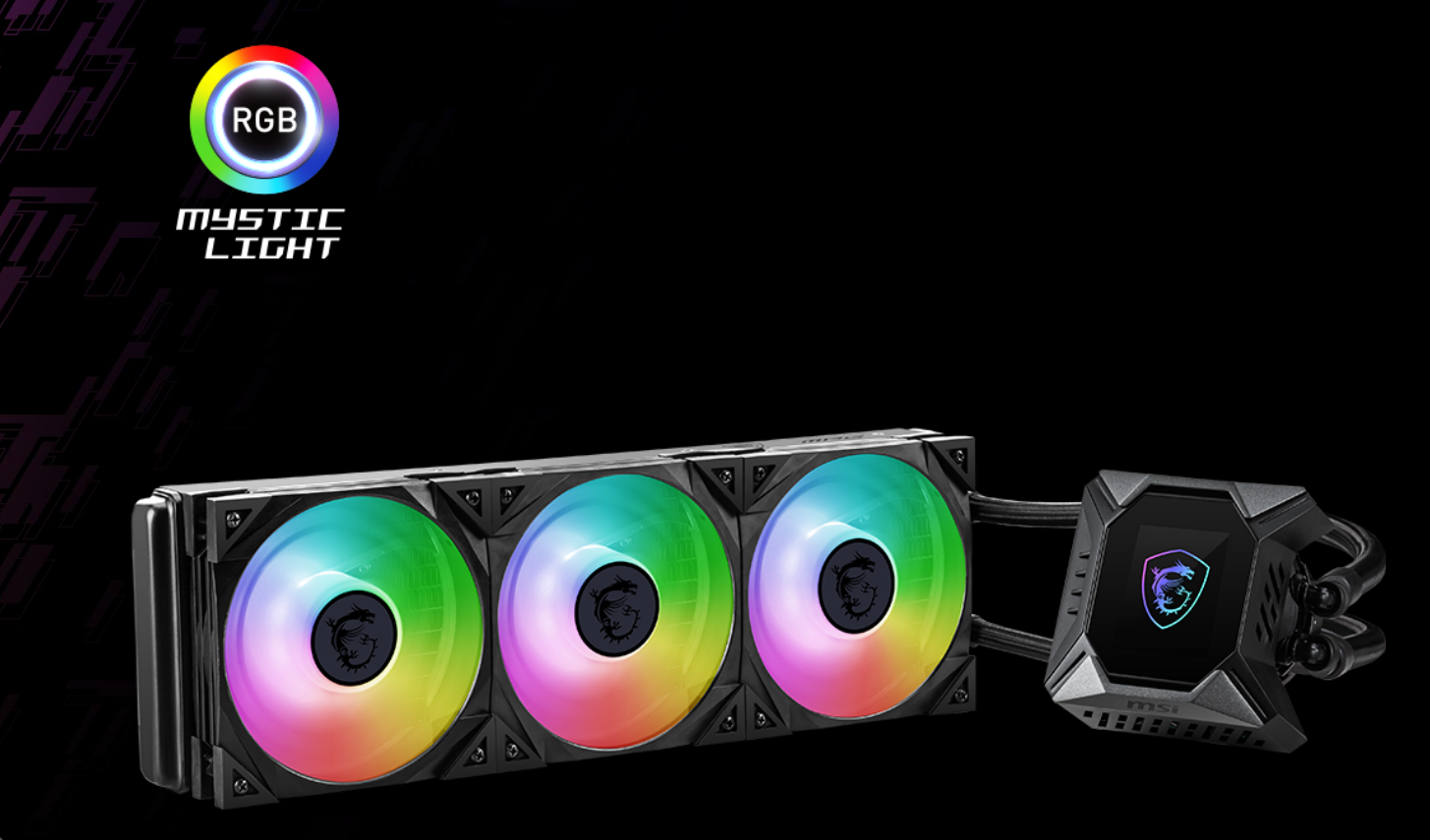 MSI MPG CORELIQUID K360 V2 AIO CPU Liquid Cooler - LCD Pump with 60mm ...