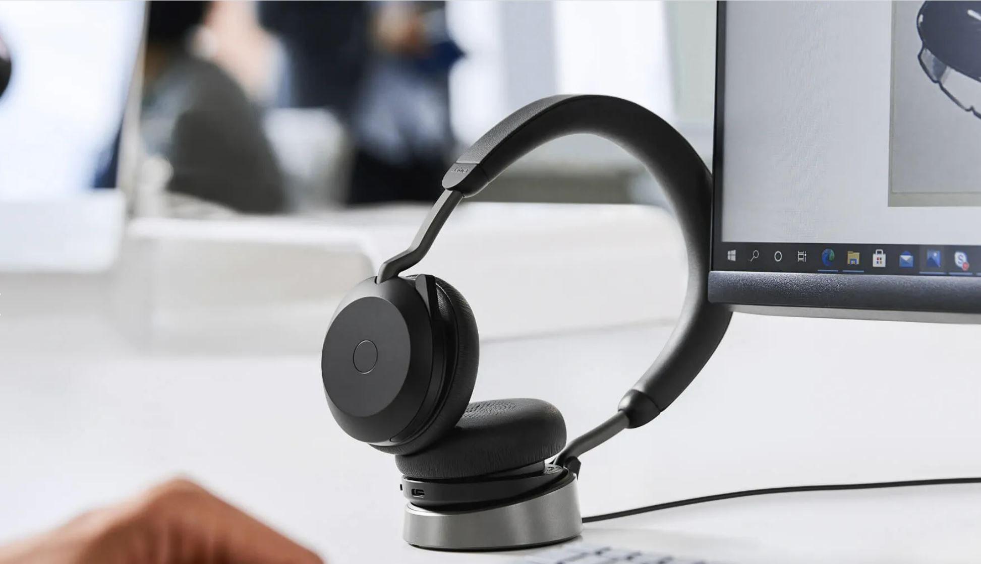 Jabra Evolve2 75 PC Wireless Headset with 8-Microphone Technology ...