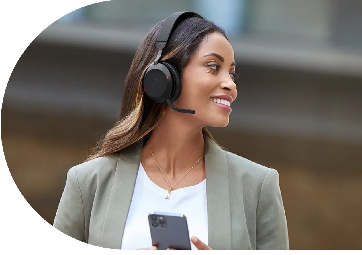 Jabra Evolve2 75 PC Wireless Headset with 8-Microphone Technology ...