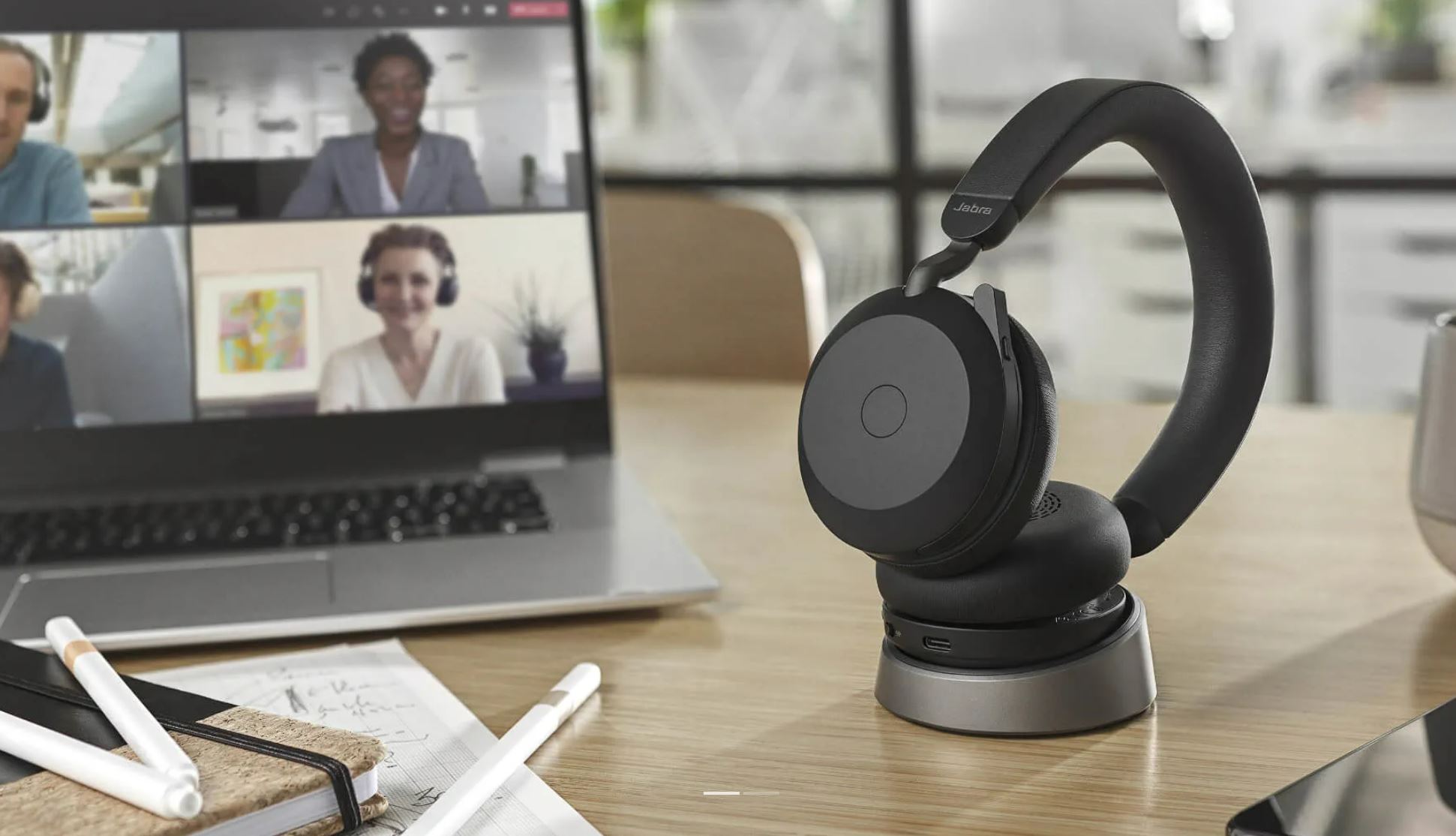 Jabra Evolve2 75 PC Wireless Headset with 8-Microphone Technology ...