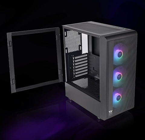 Thermaltake S200 TG Black ATX Mid Tower ARGB Tempered Glass Computer ...