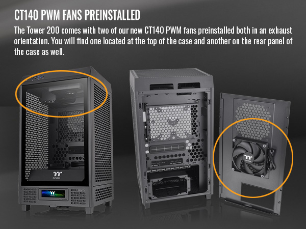 Thermaltake Tower 200 Mini-ITX Computer Case; 2x140mm Pre-installed ...