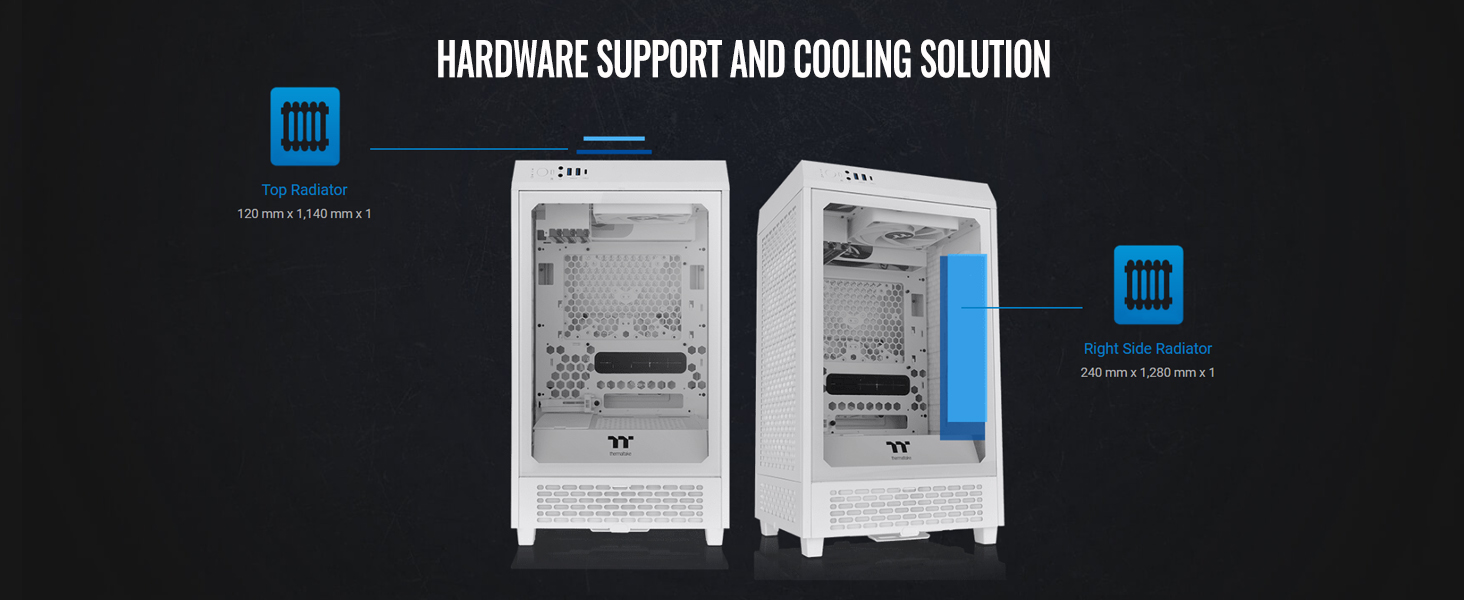 Thermaltake Tower 200 Snow Mini-ITX Computer Case; 2x140mm Pre ...