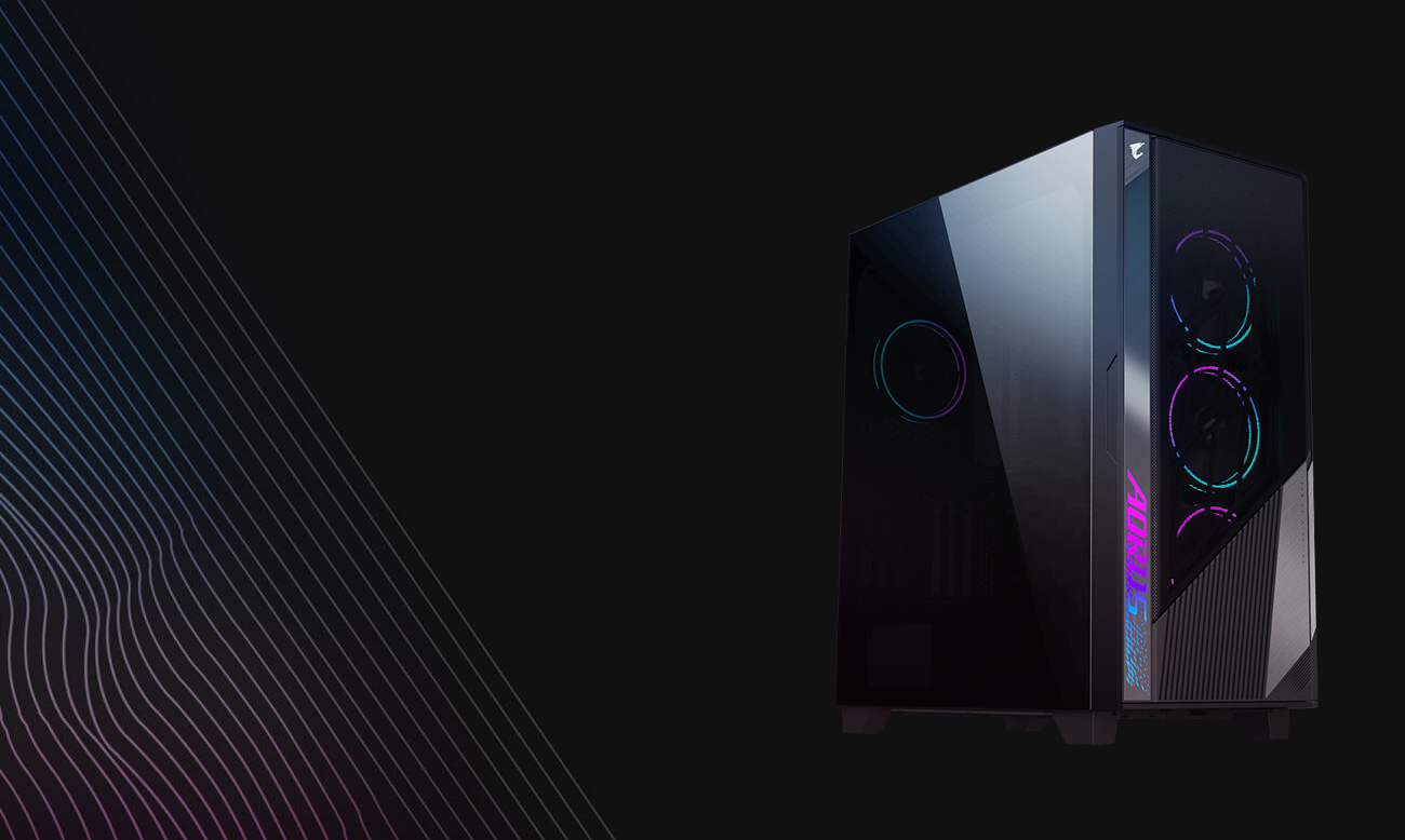 GIGABYTE AORUS C500 GLASS - Black Mid Tower PC Gaming Case, Tempered ...