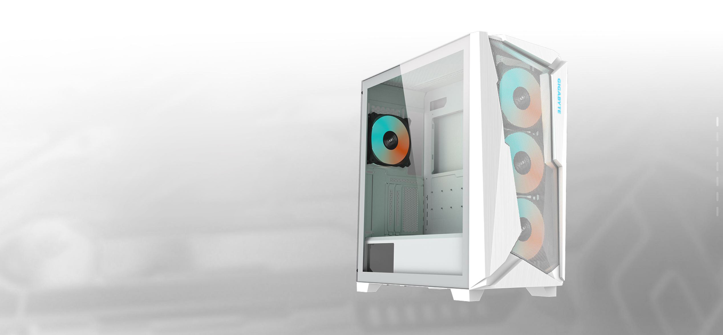 GIGABYTE C301 GLASS WHITE - White Mid Tower PC Gaming Case, Tempered ...