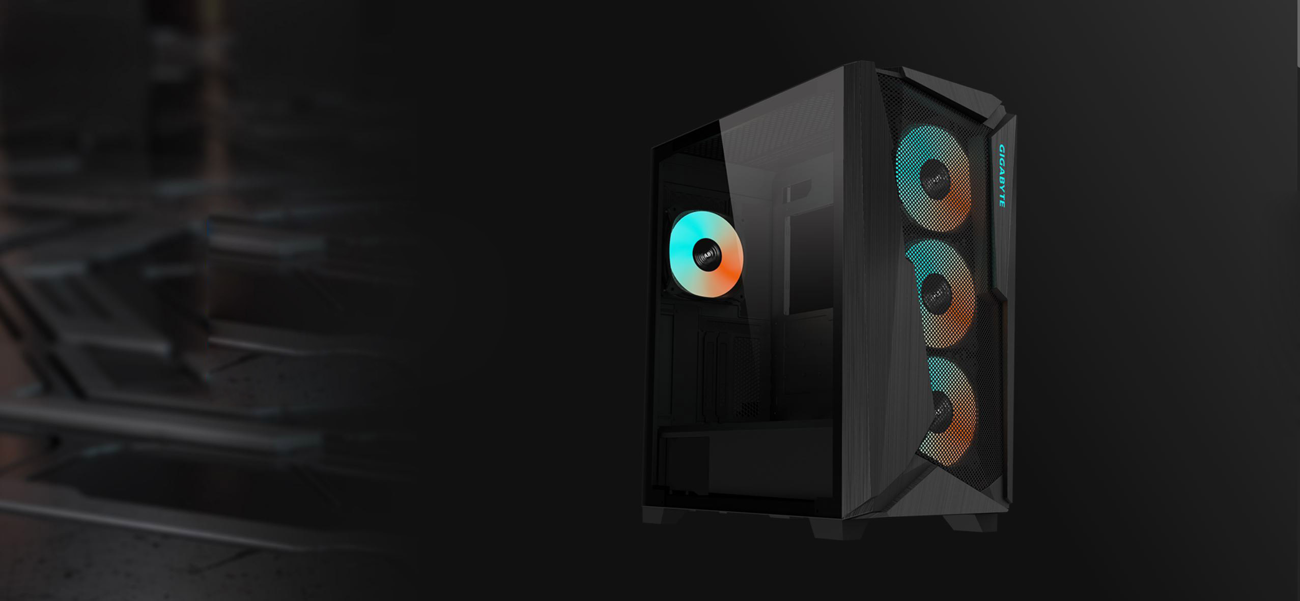 GIGABYTE C301 GLASS - Black Mid Tower PC Gaming Case, Tempered Glass ...