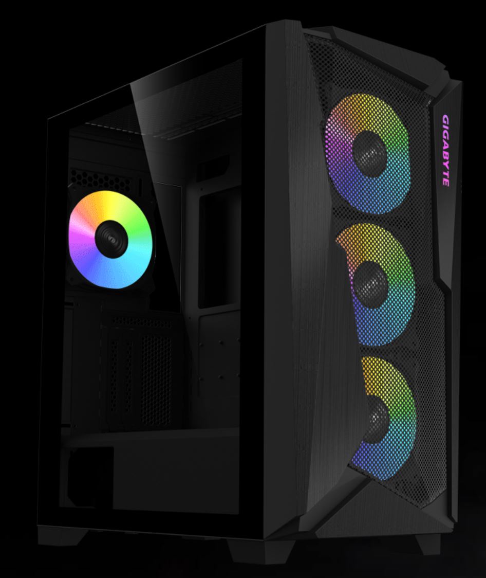 GIGABYTE C301 GLASS - Black Mid Tower PC Gaming Case, Tempered Glass ...