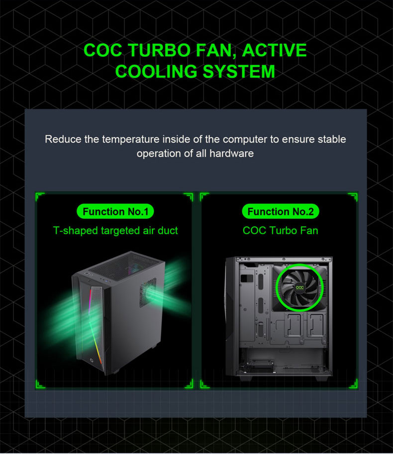 Gamemax Typhoon COC Black USB3.0 Tempered Glass ATX Mid Tower Gaming ...