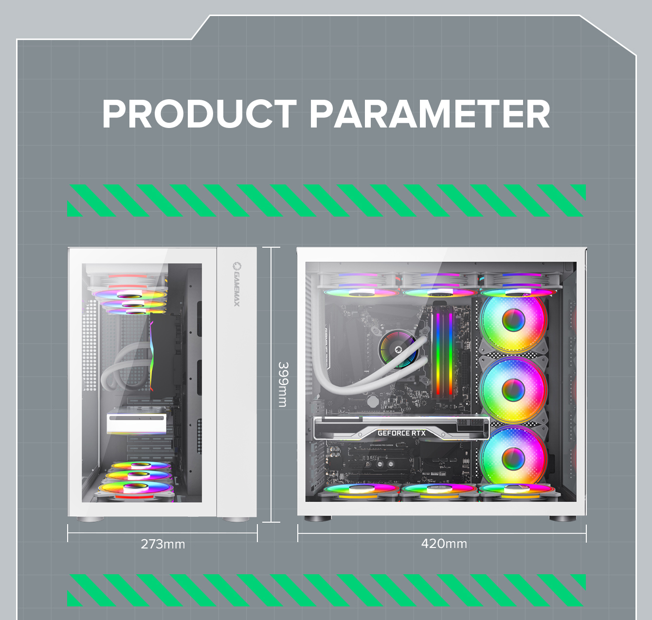 Gamemax Infinity White USB3.0 /Type C Tempered Glass ATX Mid Tower ...