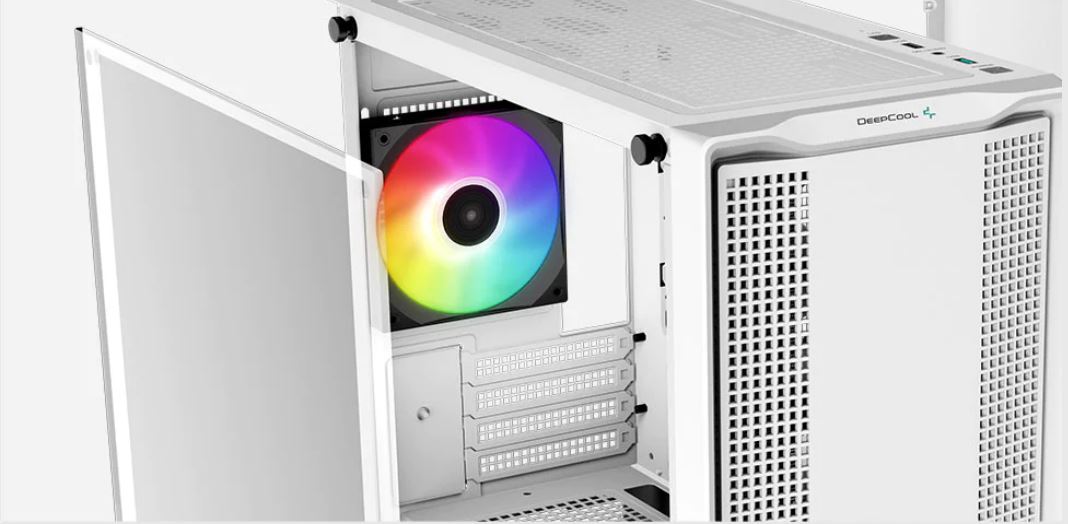 DeepCool CC360 WH ARGB M-ATX Airflow case, 3x Pre-Installed 120mm ARGB ...