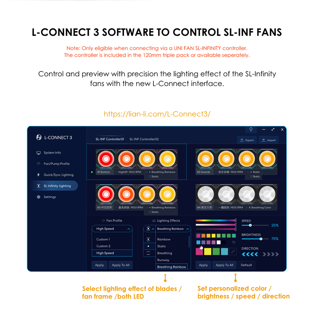 LIAN LI UNI FAN SL INFINITY 140 RGB BLACK ---UF-SLIN140-1B (No ...