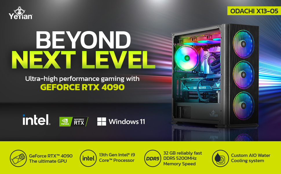 Yeyian Gaming Desktop YPI-ODAX13-05 Intel Core i9 13th Gen 13900KF (3 ...