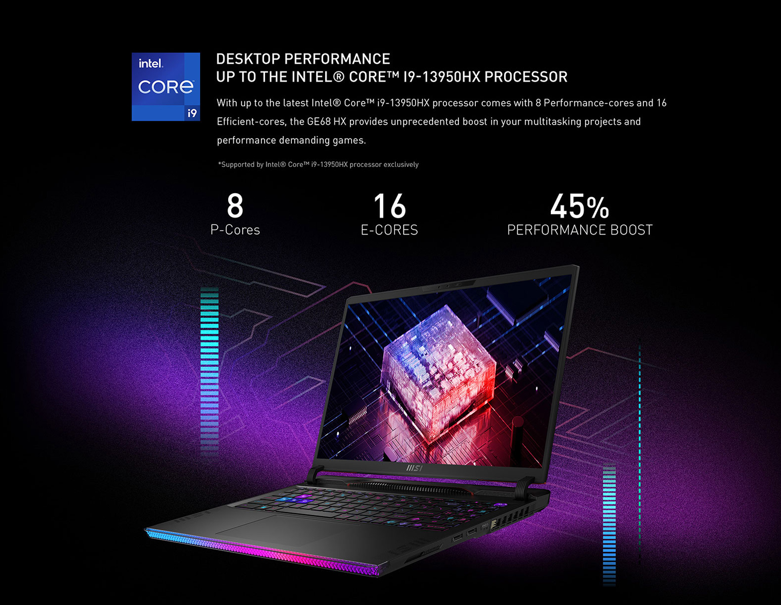 MSI Raider GE68HX 13VF-049US Gaming Laptop Intel Core i9-13950HX 2.20 ...