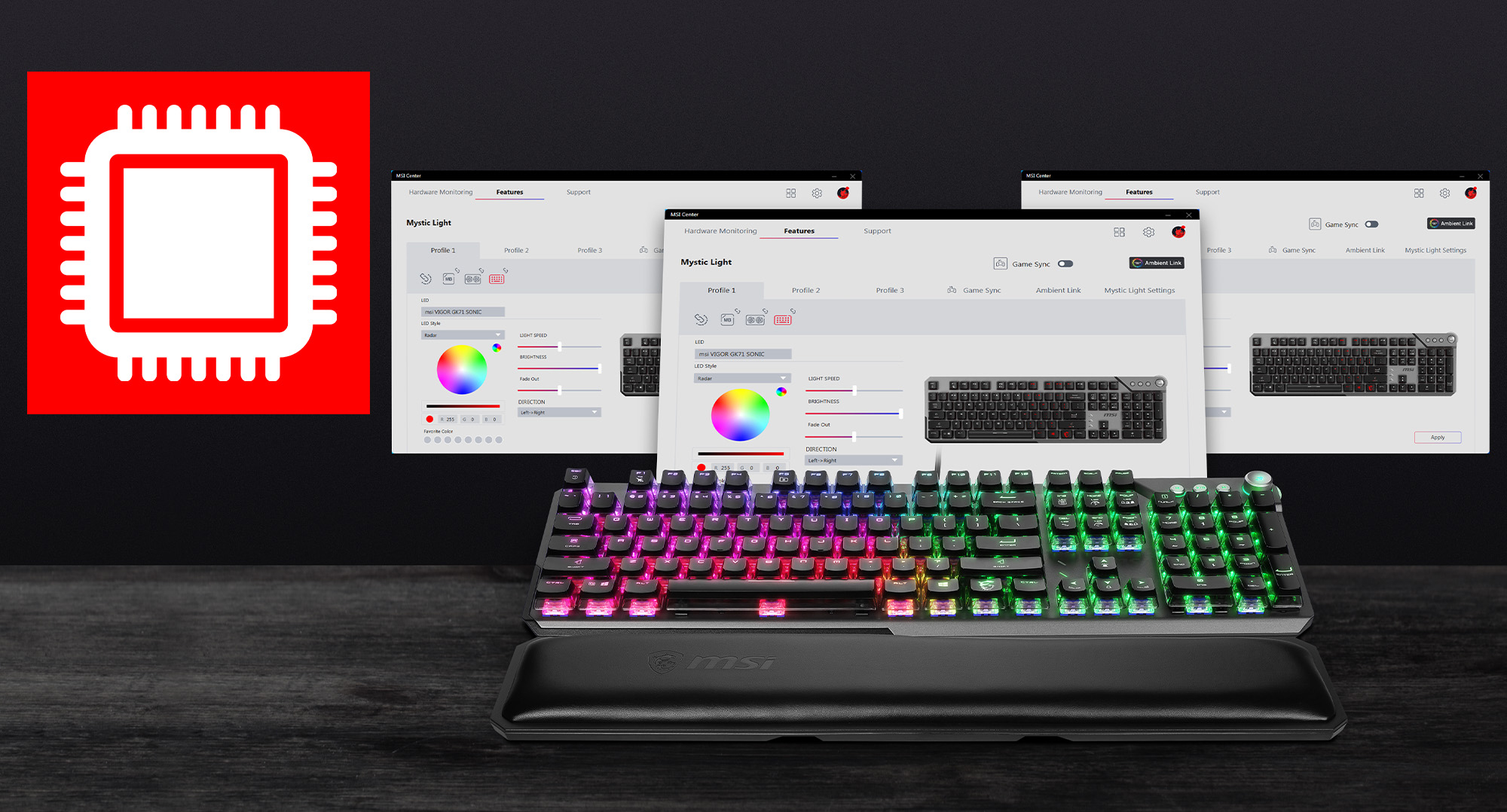 MSI VIGOR GK71 SONIC – BLUE SWITCHES Gaming Keyboard - Newegg.com