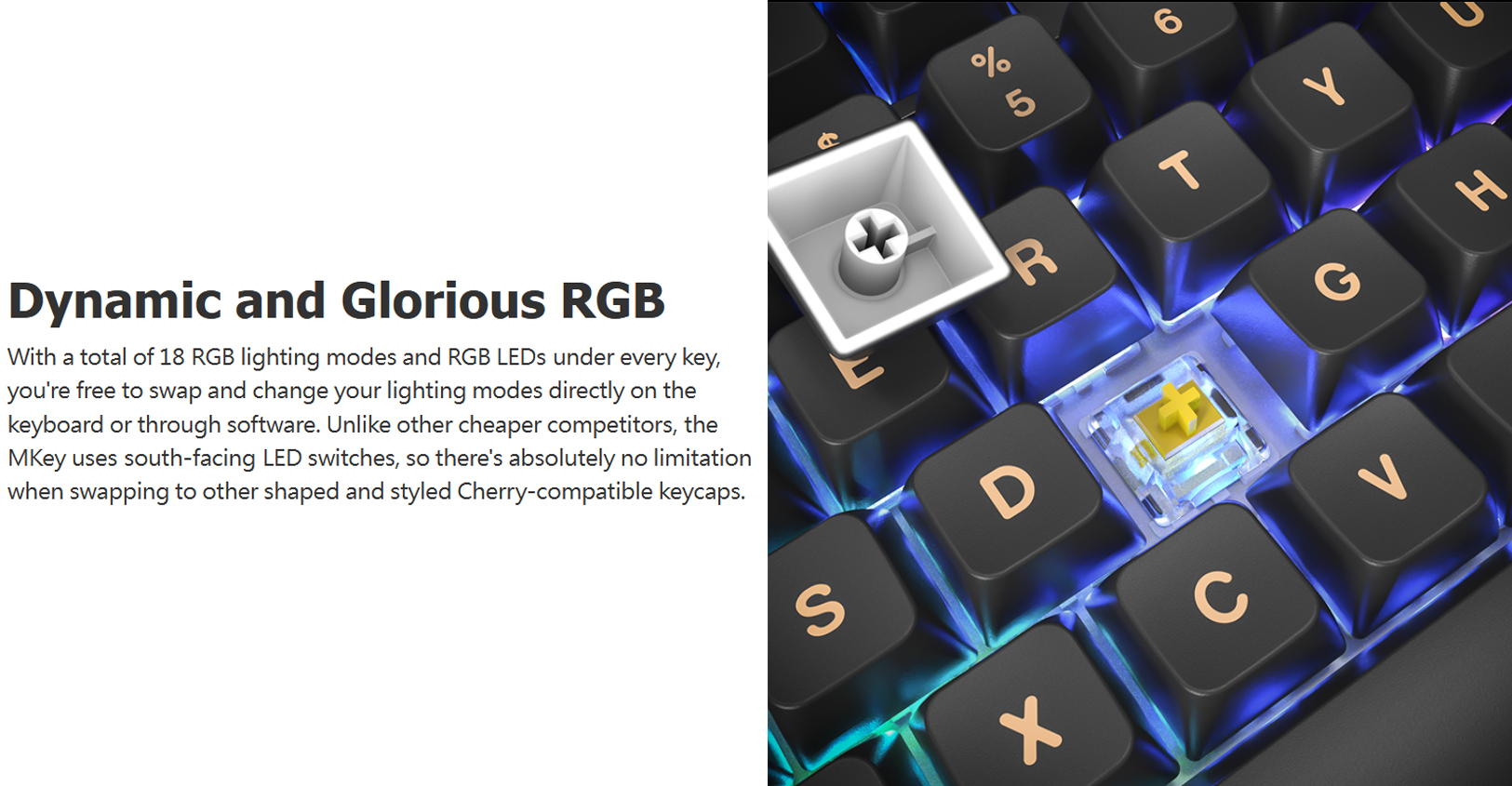 Montech MKey Mechanical Gaming Keyboard: Customizable RGB LED, Premium ...