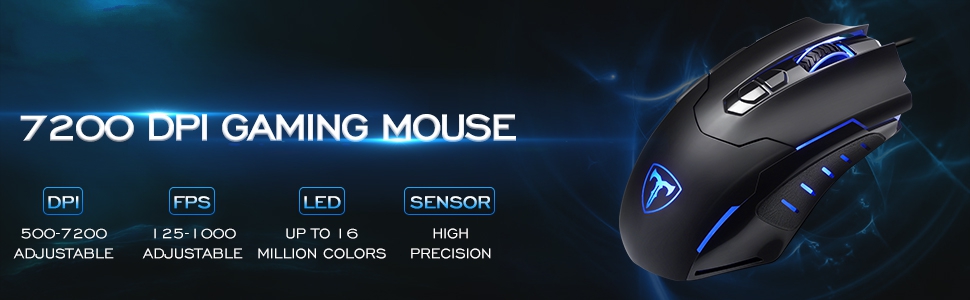 T7 Gaming Mouse Wired [7200 DPI] [Programmable] [Breathing Light ...