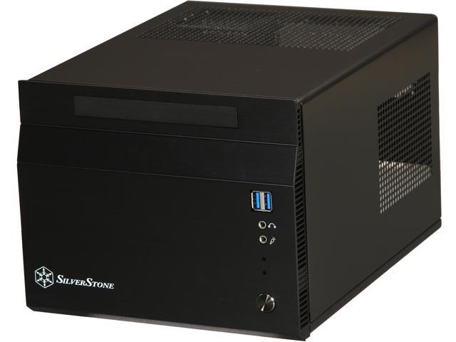 SilverStone SG06BB-LITE Black Aluminum front panel, Steel body Mini-ITX ...