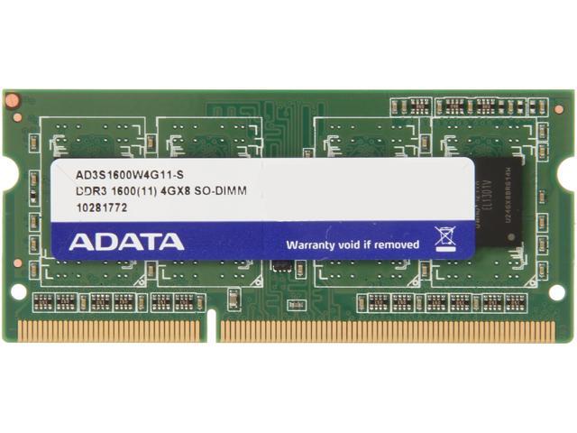 Adata 4gb 204 Pin Ddr3 So Dimm Ddr3 1600 Pc3 12800 Laptop Memory