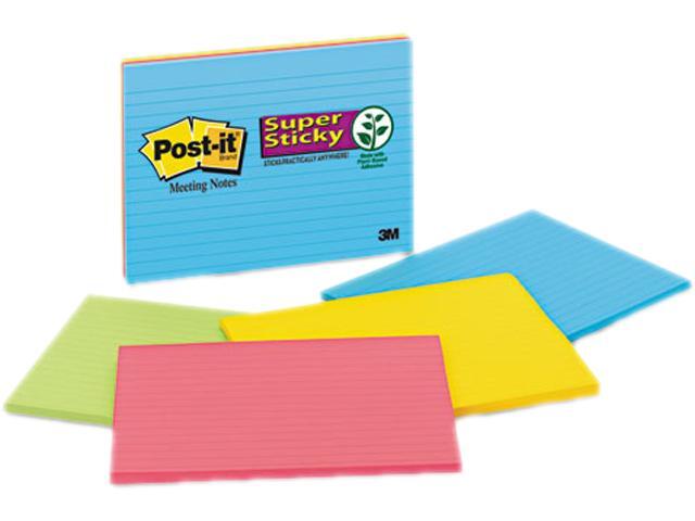 3M 6845SSPL Super Sticky Large Format Notes 8x6 Four Colors Four 45 ...