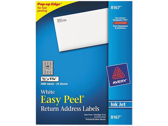 Avery 8167 Easy Peel Inkjet Return Address Labels 1 2 X 1 3 4 WE 