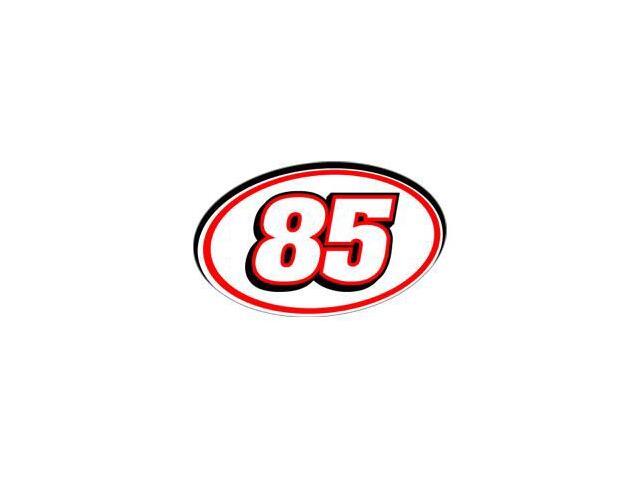85 Racing Number - Red Black Sticker - 5.5" (width) X 3.25" (height ...