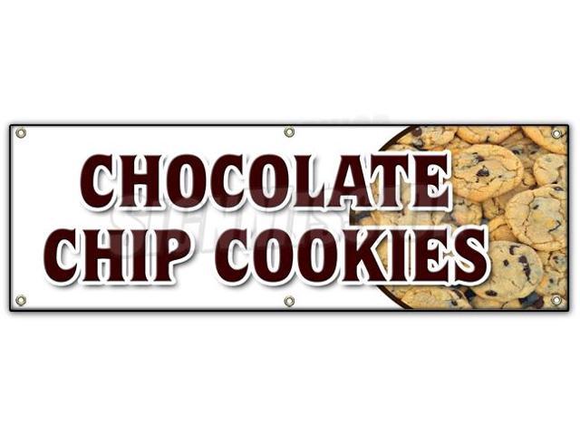 72" CHOCOLATE CHIP COOKIES BANNER SIGN fresh baked bakery big huge warm ...